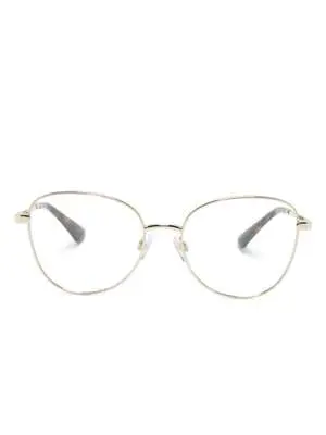 Dolce & Gabbana Logo-engraved Cat-eye Glasses - Gold