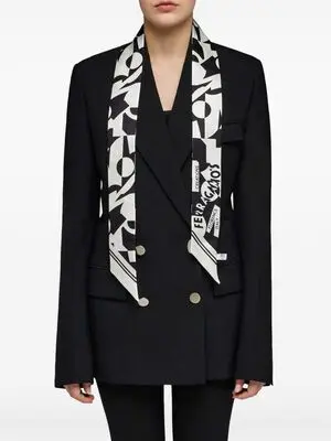 FERRAGAMO Logo-print Silk Scarf