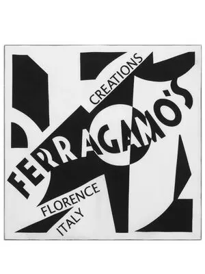 FERRAGAMO Logo-print Silk Scarf - White