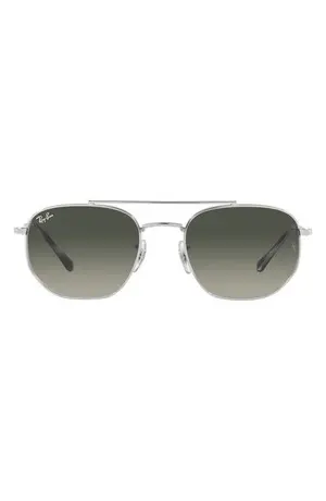 Ray-ban 57mm Gradient Aviator Sunglasses - Silver
