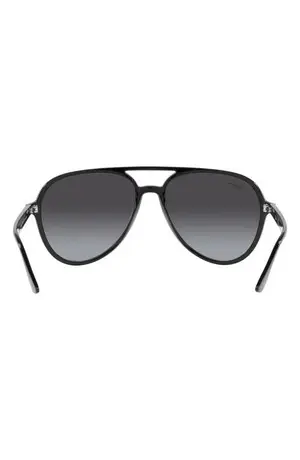 Ray-ban 57mm Gradient Aviator Sunglasses - Black/grey Gradient