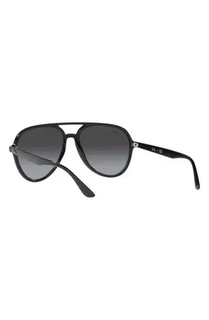 Ray-ban 57mm Gradient Aviator Sunglasses - Black/grey Gradient