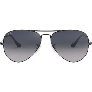 Ray-ban 62mm Polarized Oversize Aviator Sunglasses - Gunmetal