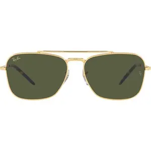 Ray-ban Caravan Square Sunglasses - Legend Gold / Green