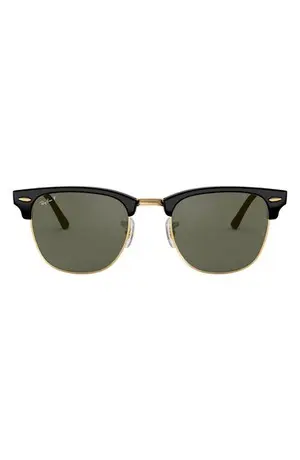 Ray-ban Clubmaster 55mm Polarized Square Sunglasses - Black