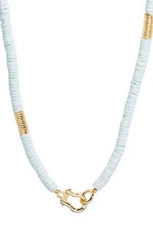 BROOK & YORK Brook And York Capri Beaded Shell Necklace Gold/turquoise