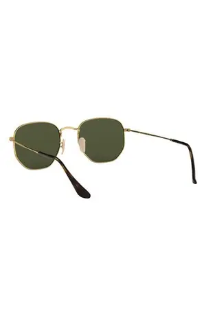 Ray-ban 51mm Polarized Octagon Sunglasses - Gold/ Green Polar