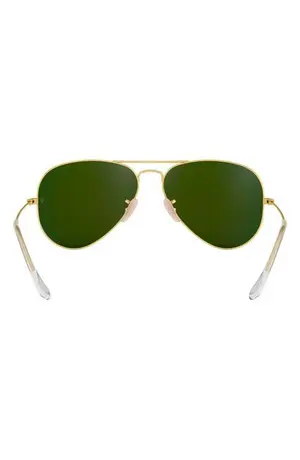Ray-ban Standard Icons 58mm Mirrored Polarized Aviator Sunglasses - Gold/blue Mirror