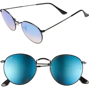 Ray-ban Icons Round Frame Sunglasses - Black/blue