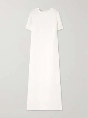 Brunello Cucinelli Bead-embellished Twill Midi Dress - Off-white