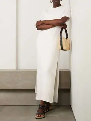 Brunello Cucinelli Bead-embellished Twill Midi Dress - Off-white