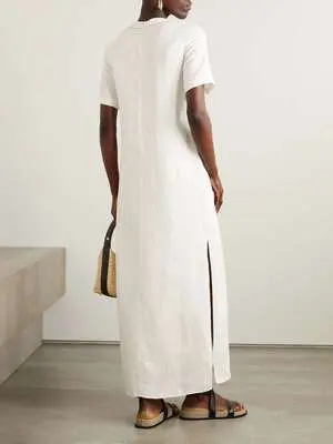 Brunello Cucinelli Bead-embellished Twill Midi Dress - Off-white