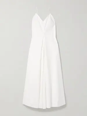 RÓHE Pleated Cotton-poplin Midi Dress