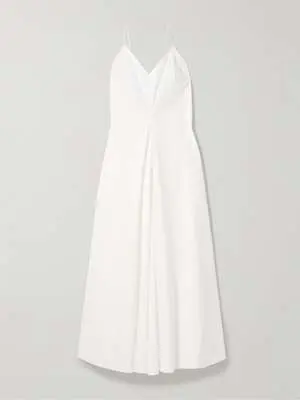RÓHE Pleated Cotton-poplin Midi Dress
