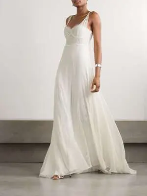 Costarellos Semeli Lace-trimmed Gown
