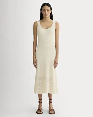 Everlane Crochet Knit Tank Top Dress - Birch