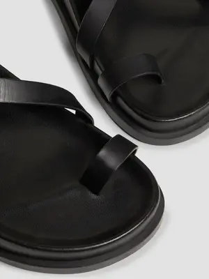 A.emery Jalen Slim Leather Sandals - Black
