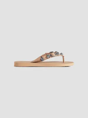 Balenciaga Cagole Thong Sandals Beige