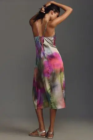 CECI ERLICH Scallop Slip Midi Dress