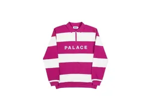 PALACE J Stripe Crew - Pink/white