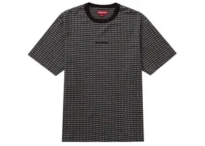 Supreme Grid Jacquard Short Sleeve Top - Black