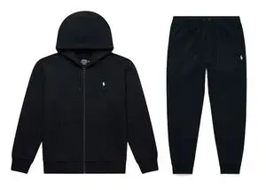 Polo Ralph Lauren Doubleknit Hoodie And Jogger Pant Set - Polo Black