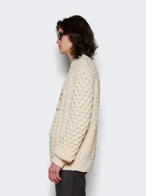 Givenchy 4g Cable-knit Sweater - Ivory