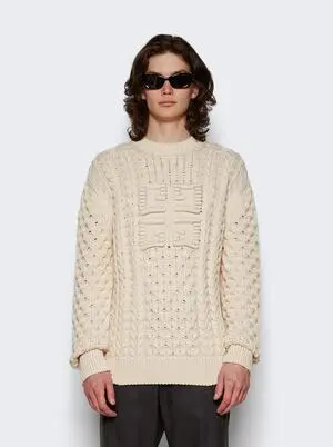 Givenchy 4g Cable-knit Sweater - Ivory