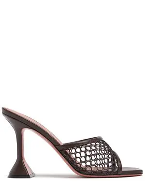 Amina Muaddi AMINA MUADDI 95mm Lupita Mesh Mules - Brown