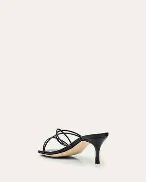 Manolo Blahnik Strappy Leather Kitten-heel Mule Sandals - Black