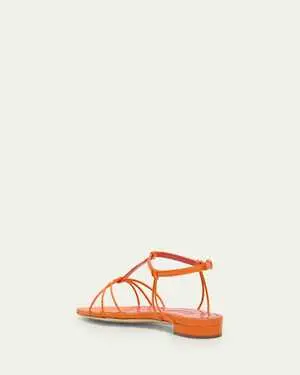 Manolo Blahnik Strappy Leather T-strap Sandals