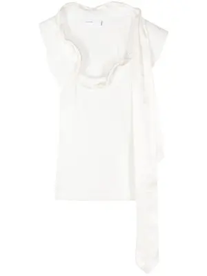 Toga Scarf-detail Ruffle-trim Blouse