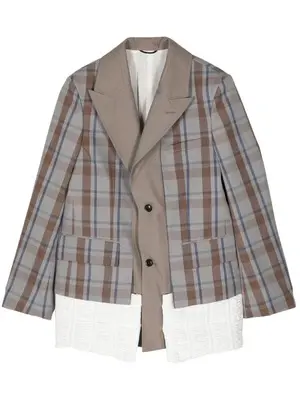 Toga Panelled Checked Blazer