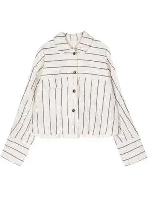 FORME D'EXPRESSION Striped Shirt Jacket