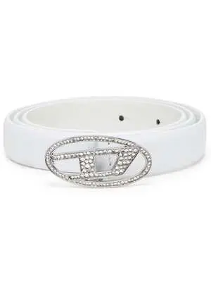 DIESEL B-1dr Leather Belt - White