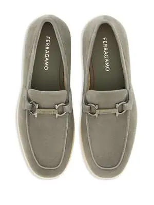 FERRAGAMO Gancini Suede Loafers