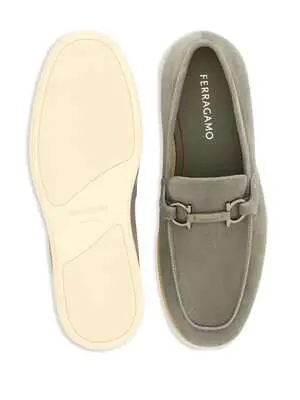 FERRAGAMO Gancini Suede Loafers