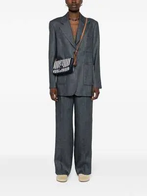 Palm Angels Linen Side-stripe Trousers - Grey