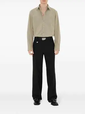 Burberry Edk-embroidered Cotton Shirt - Neutrals