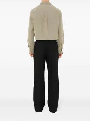 Burberry Edk-embroidered Cotton Shirt - Neutrals