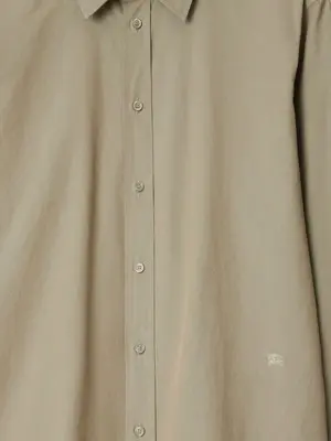 Burberry Edk-embroidered Cotton Shirt - Neutrals
