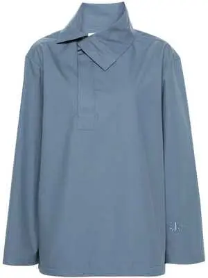 JIL SANDER Logo-embroidered Cotton Blouse