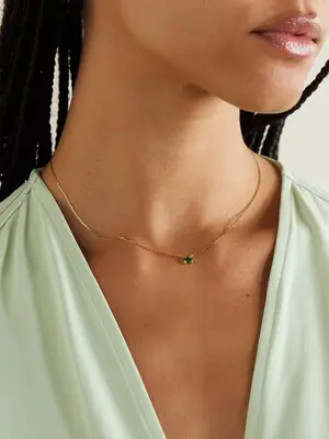 LOREN STEWART - Loren Stewart Baby Valentino 10-karat Gold Agate Chain Necklace