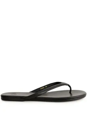 12 STOREEZ Leather Flip Flops - Black