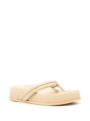 GIABORGHINI Frederique 40mm Leather Sandals - Neutrals