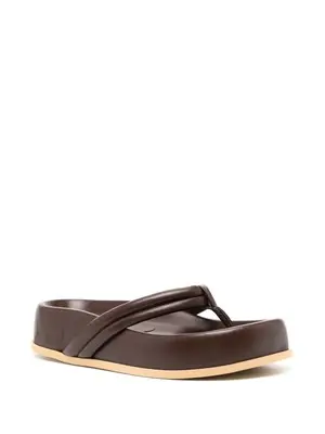 GIABORGHINI Frederique 40mm Leather Flatform Sandals - Brown
