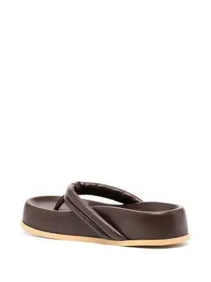 GIABORGHINI Frederique 40mm Leather Flatform Sandals - Brown