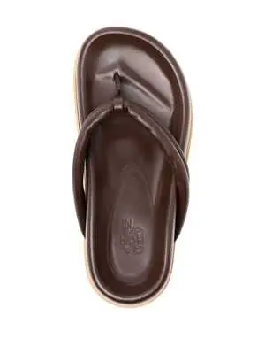 GIABORGHINI Frederique 40mm Leather Flatform Sandals - Brown