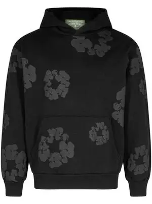 DENIM TEARS Wreath-print Hoodie - Black
