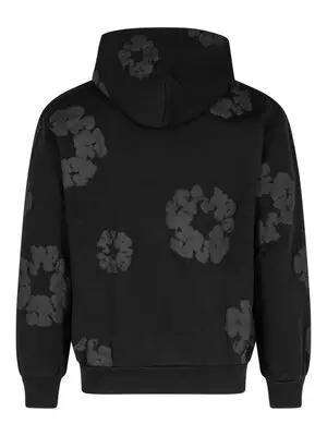 Denim Tears Wreath-Print Hoodie - Black | Editorialist
